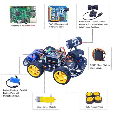 Raspberry Pi Robot Kit For 4B With HD Camera WiFi Bluetooth Smart