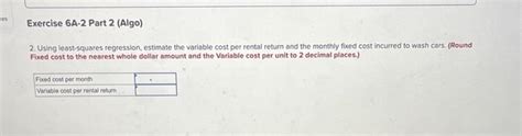 Solved Required Information Exercise 6a 2 Algo