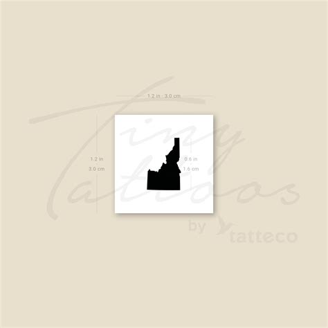 Idaho Map Temporary Tattoo Set Of 3 Etsy
