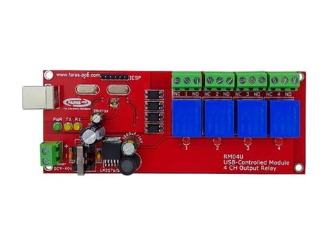 4 Channel USB Controlled Relay Module Fares PCB