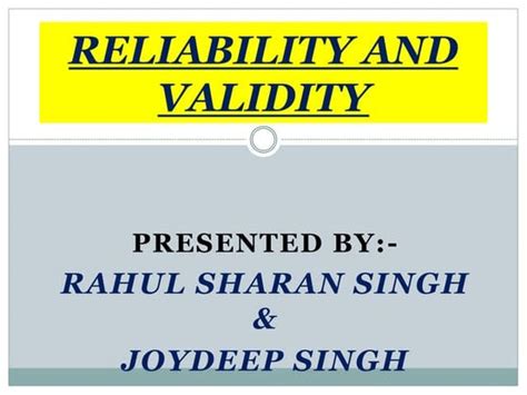 Reliability And Its Types Split Half Method And Test Retest Methods Pptx Standardized