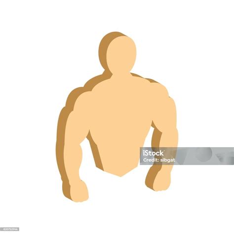 근육 몸 보디 빌딩 피트 니스 기호입니다 평면 아이소메트릭 아이콘입니다 웹 디자인 Ui 모바일 애플 리 케이 션