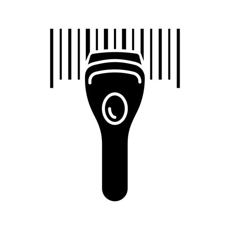 barcode scanning glyph icon linear barcode handheld scanner one