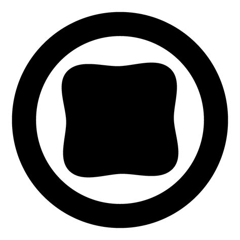 Square Have Rounded Corners Rectangle Shape Icon In Circle Round Black