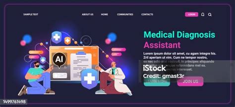 Ai 도우미 봇과 함께 컴퓨터 앱을 사용하여 환자를 검사하는 의사 온라인 의료 진단 보조 상담 의료 가상현실에 대한 스톡 벡터 아트 및 기타 이미지 Istock