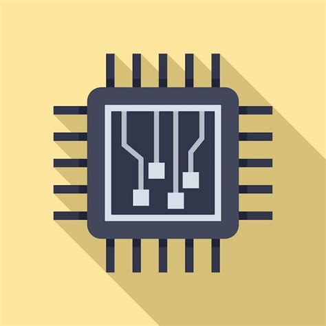 Premium Vector Machine Learning Processor Icon Flat Illustration Of