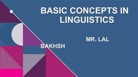 Basic Concepts In Linguistics Including All Pptx
