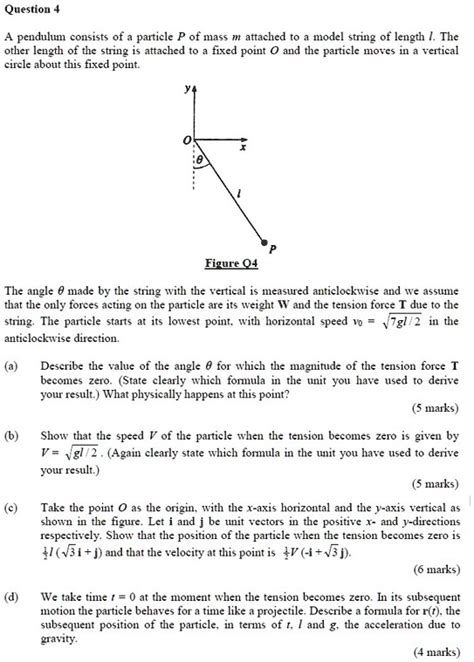 Question A Pendulum Consists Of A Particle P Of Mass M Attached To A Model String Of Length L