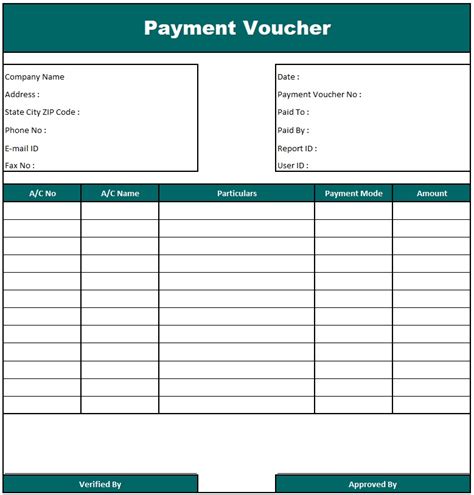Payment Voucher Format Download Online In Excel