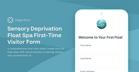 First Time Float Spa Visitor Form Template With Claustrophobia