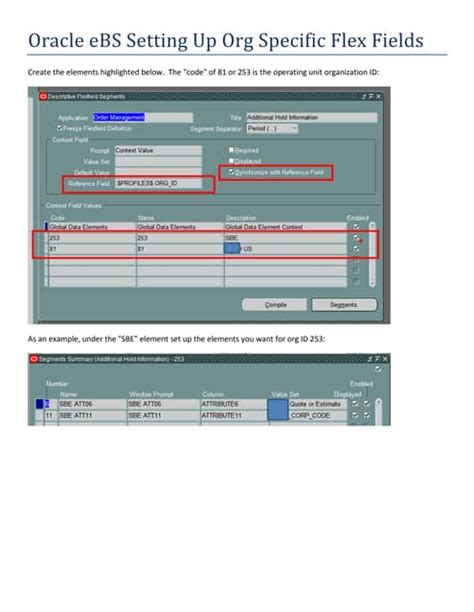 Oracle Ebs Setting Up Org Specific Flex Fields Pdf Technology And Computing