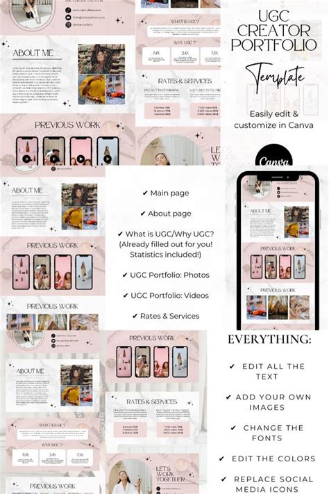 Ugc Portfolio Ugc Media Kit Ugc Creator Ugc Website Template Ugc Creator Template