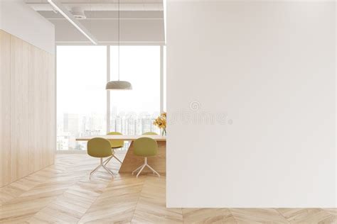 уютный офис конференц зал внутри со стульями и столом макет Иллюстрация штока иллюстрации