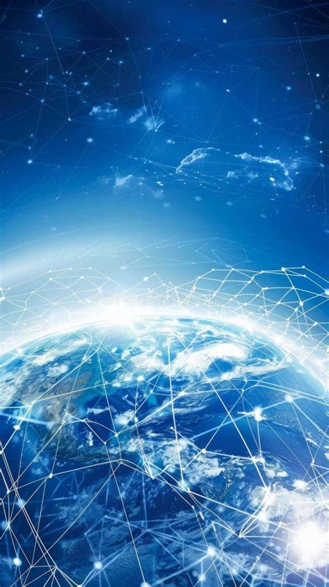 Global Communication Network Over Earth From Space Generative Ai Stock