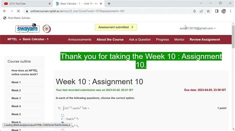 basic calculus 1 assignment 10 week10 2023 nptel nptel2023 assignment surajguptasasa