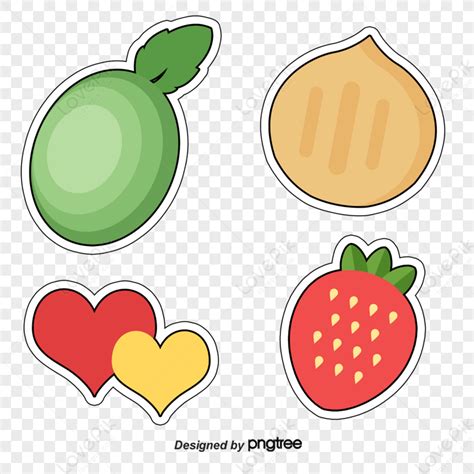 각종 만화 일러스트 스티커 벡터태양입술하트 Png 일러스트 무료 다운로드 Lovepik