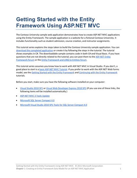 Pdf Getting Started With The Entity Framework Using Aspnet Mvc · In The New Aspnet Mvc 3