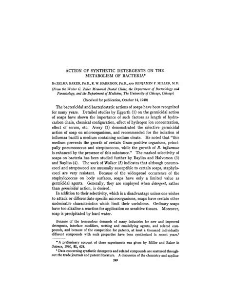 Action Of Synthetic Detergents On The Pdf Detergent Bacteria