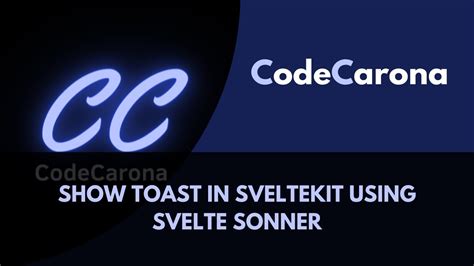 Toast Notifications In Sveltekit A Quick Guide Youtube