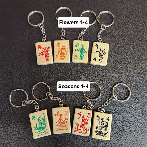 Mahjong Wooden Tile Keychain Upcycled Mah Jong Game Piece Accessory Etsy