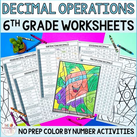 Adding Subtracting Multiplying And Dividing Decimals 6th Grade Worksheets