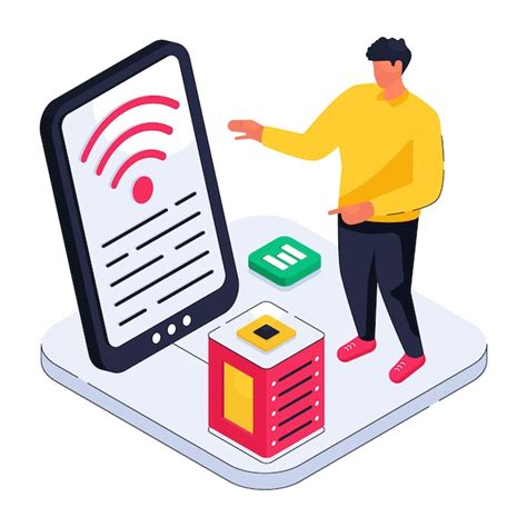 Premium Vector A Isometric Design Illustration Of Mobile Wifi