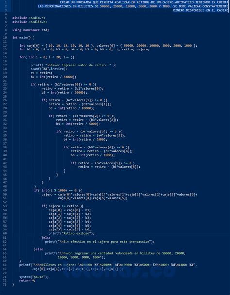 Arrays Turbo C Cajero Automatico Simple Tutorias Co