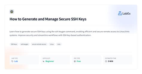 how to generate and manage secure ssh keys labex
