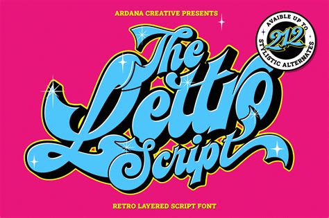Lettro Retro Layered Script On Yellow Images Creative Store 111637