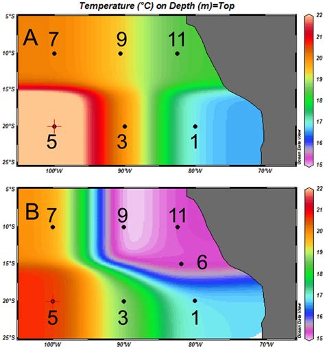 Location Of Stations Superimposed Upon Seawater Temperature At