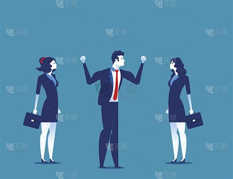 强大的商人概念业务矢量插图