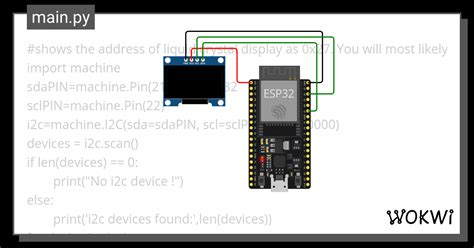 UPython Finding Address Of Oled Wokwi ESP32 STM32 Arduino Simulator