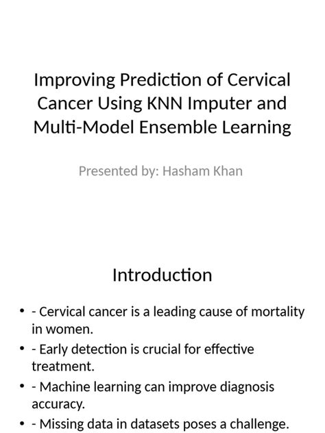 Cervical Cancer Prediction Presentation Pdf