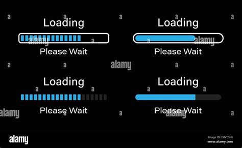 Loading Please Wait Symbol Infographics Set In Blue Color Set Of 70 Percent Loading