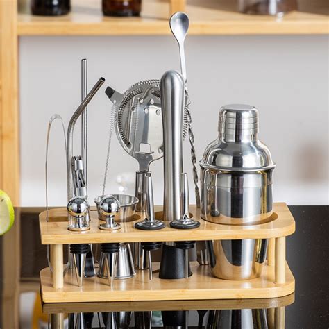 350ml 15 In 1 스테인레스 스틸 바텐더 세트 칵테일 셰이커 바 바텐더 도구