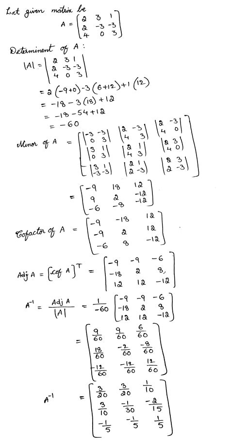 Solved Find The Inverse Of The Matrix If It Exists Course Hero