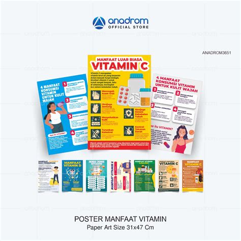 Jual Poster Manfaat Vitamin Bagi Kesehatan Poster Manfaat Vitamin C