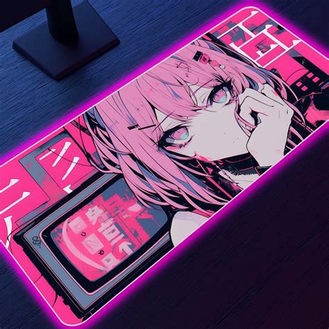 Led Mouse Pad Anime Girl Etsy