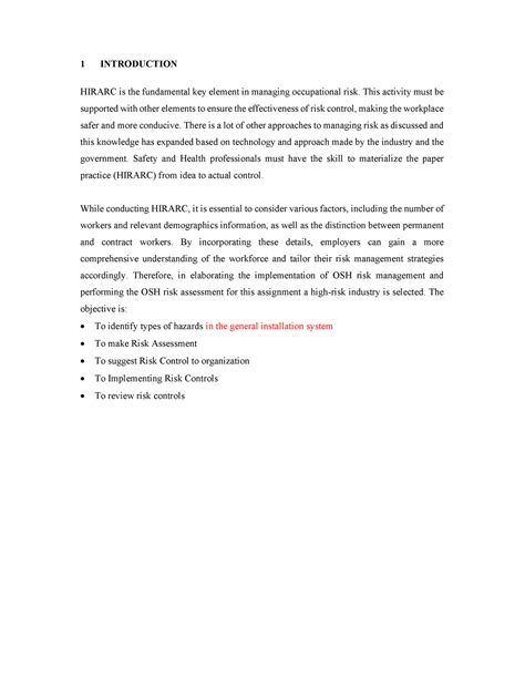Osh Risk Mgmt T1 Submission 1 Introduction Hirarc Is The
