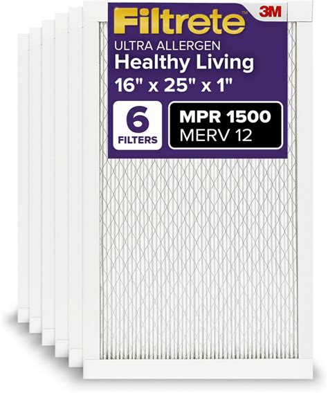 Filtrete 16x25x1 Ac Furnace Air Filter Merv 12 Mpr 1500 Certified