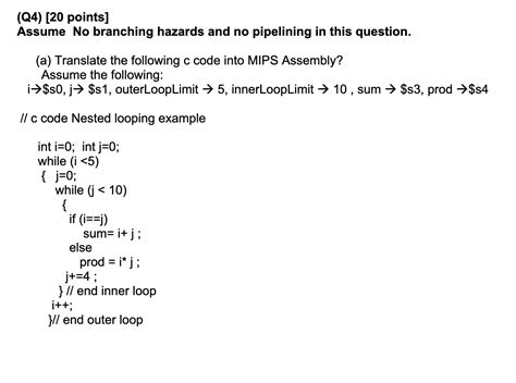 Solved Q4 20 ﻿points Assume No Branching Hazards And No