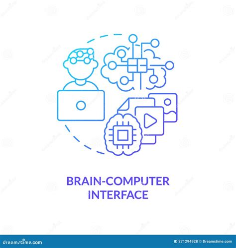 Brain Computer Interface Blue Gradient Concept Icon Stock Vector Illustration Of Brain User