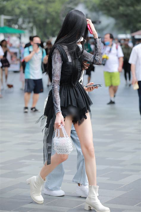 시주청 가지 거리 사진 작품 섹시 핫 팬츠 아름다운 다리 소녀 사진 V PH