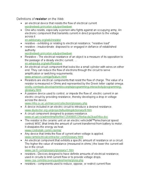 Resistor Pdf Electrical Resistance And Conductance Resistor