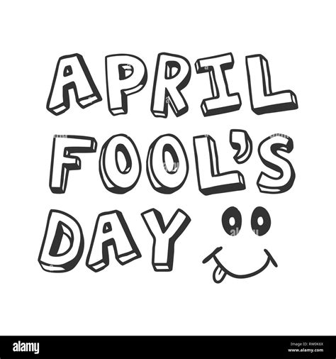 April Fools Day Text Icon In Flat Style Happy Banner Vector Illustration On White Isolated