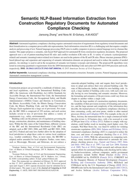 Semantic Nlp Based Information Extraction From Construction Regulatory