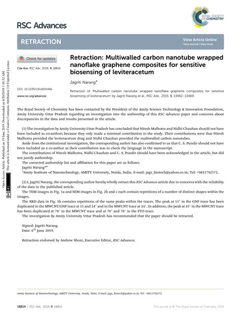 Pdf Retraction Multiwalled Carbon Nanotube Wrapped Nanoflake Graphene Composites For