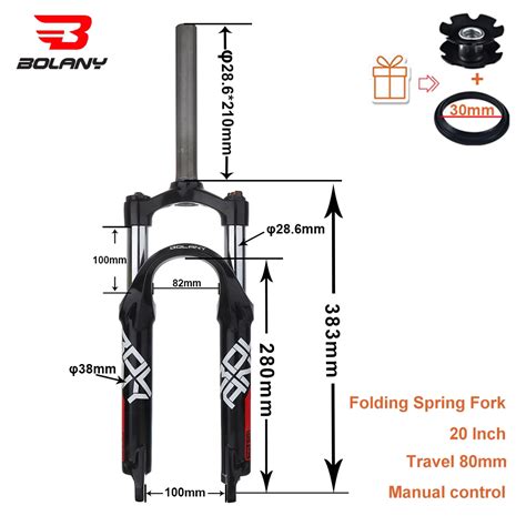 Bolany 접이식 자전거 서스펜션 포크 80mm 20 인치 스트레이트 튜브 Bmx 키즈 자전거 디스크 브레이크 스프링 포크 자전거 액세서리자전거 포크 Aliexpress