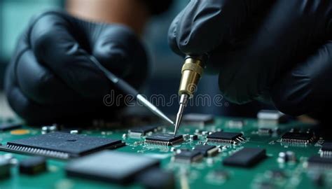 Technician Computer Engineer Woman Repairing Pc Vector Outline Illustration Fixing System Work
