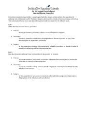 IHP Module Four Worksheet Docx IHP Module Four Worksheet Levels Of Disease Prevention